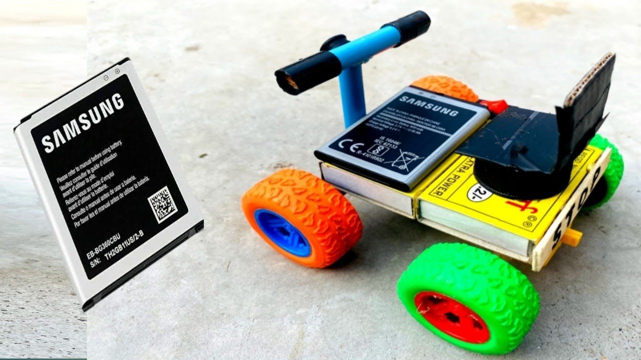 Make an amazing racing motor car with Samsung battery. DIY craft at ...