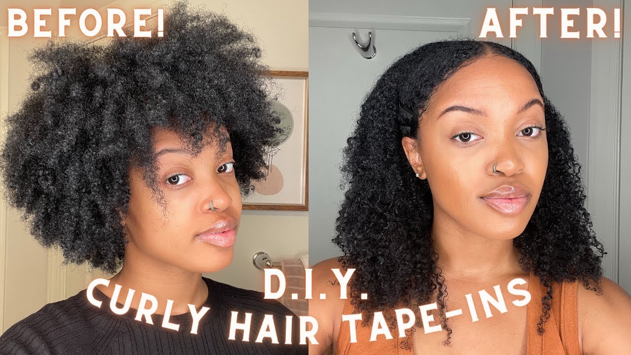 CURLY TAPE INS FOR NATURAL HAIR HOW TO DO YOUR OWN TAPE INS AT HOME CURLY TAPE INS FOR NATURAL HAIR HOW TO DO YOUR OWN TAPE INS AT HOME