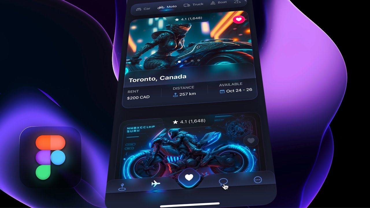 Futuristic Tab Bar Animation in Figma - YouTube