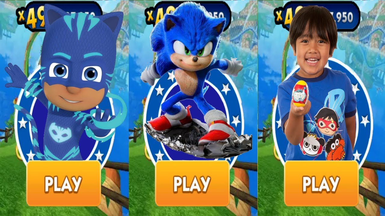 Tag with Ryan vs Sonic Prime Dash - Movie Sonic vs PJ Masks Catboy vs ...