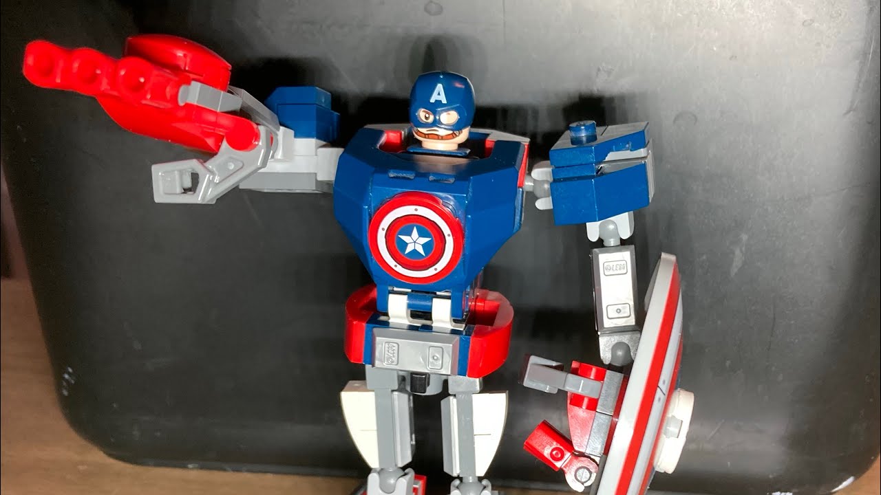 Lego Captain America Mech Armor set build - YouTube