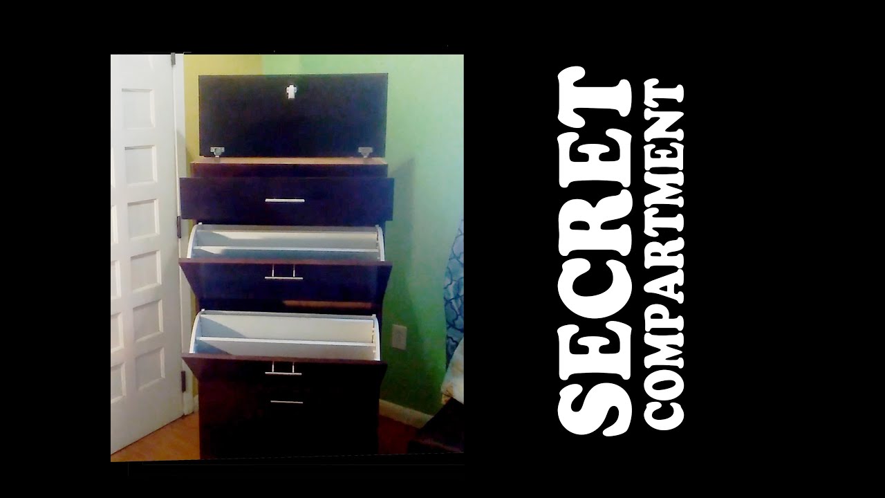 Shoe storage solution cabinet with secret compartment - YouTube