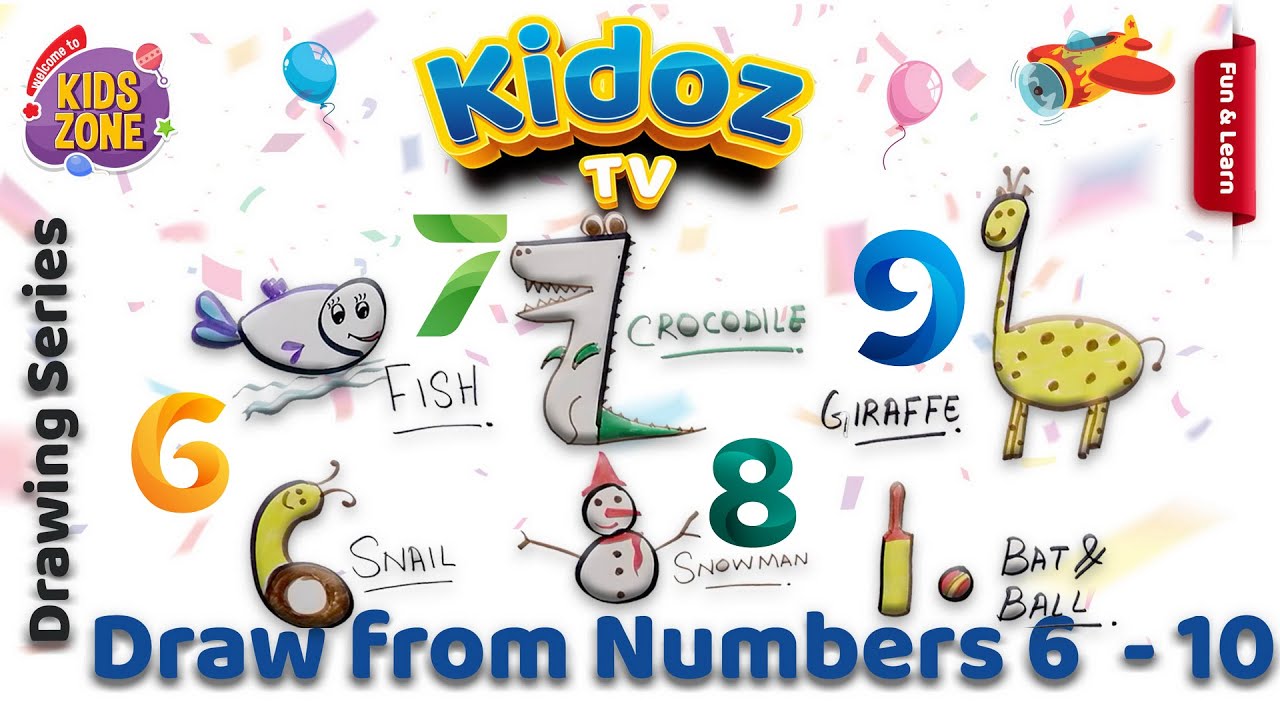 How to Draw anything from Numbers 6-10 - YouTube