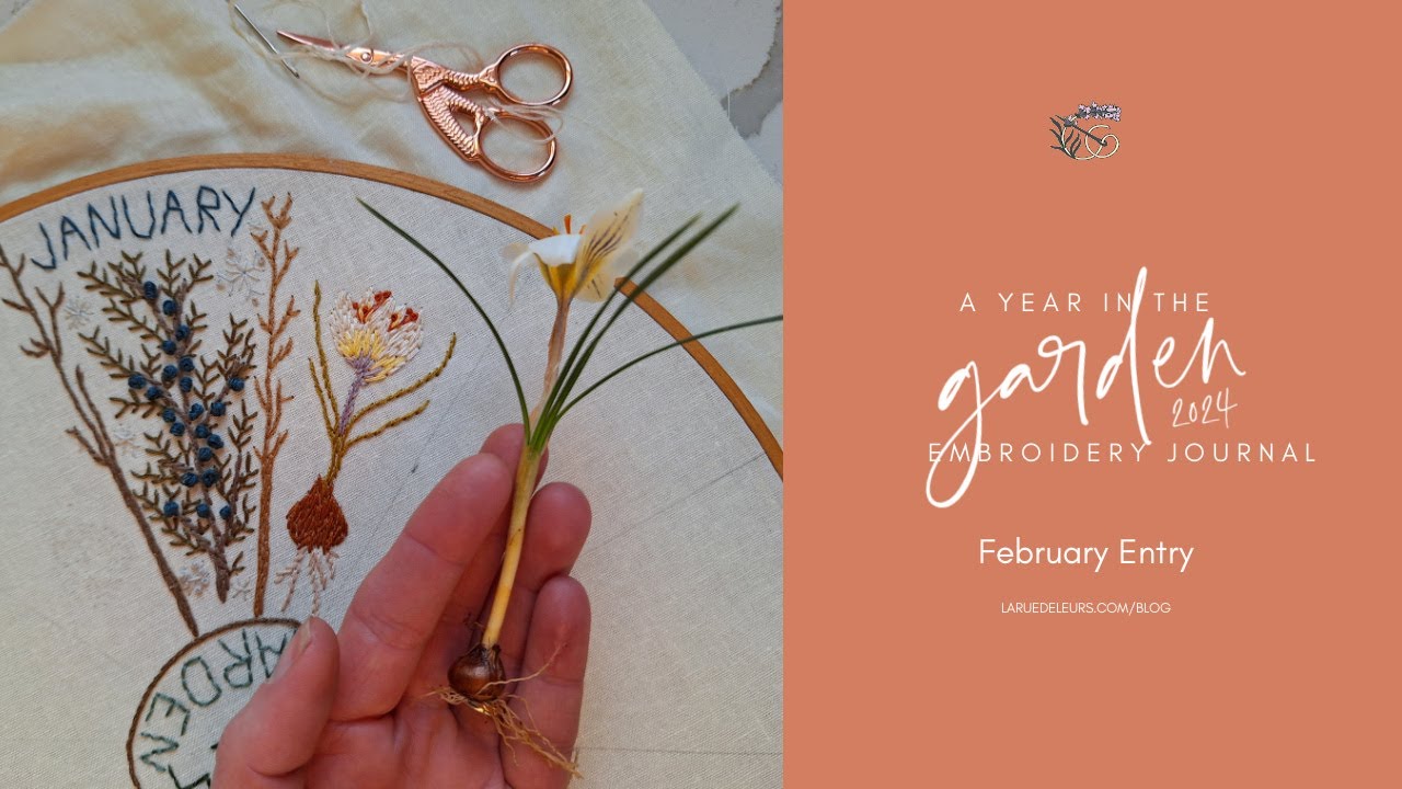 February's Flower is the Crocus| Embroidery Garden Journal Entry| Satin ...