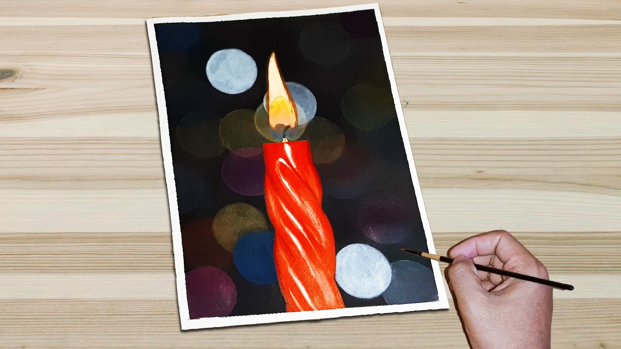 How to Paint a Candle Step by Step For beginners | Simple Art by Khalik ...
