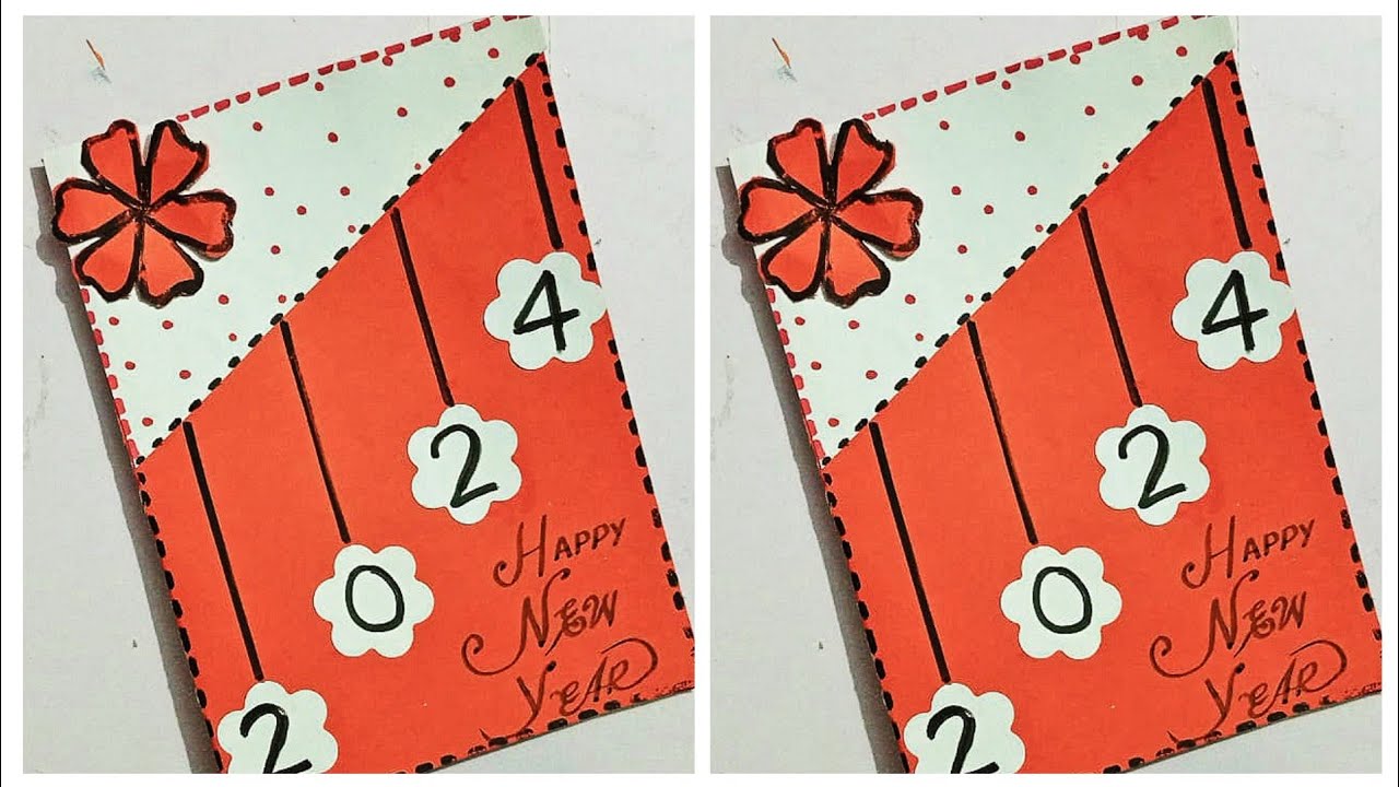 DIY - Happy New Year Greetings Card 2024 | Handmade New Year Card - YouTube