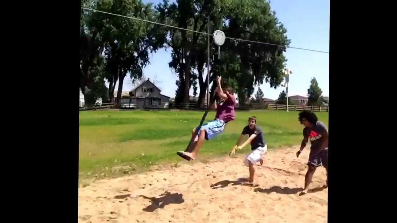 EPIC FAIL zip line wipeout - YouTube