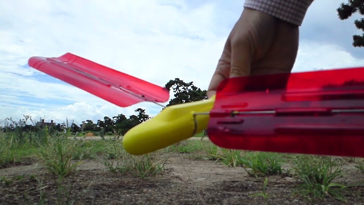 日本製「マグヌス効果」飛行機模型（飛行実験03）Made in Japan "Magnus Effect" airplane Model ...