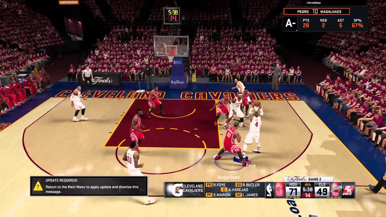 NBA 2K15 game 2 rockets vs cavs - YouTube