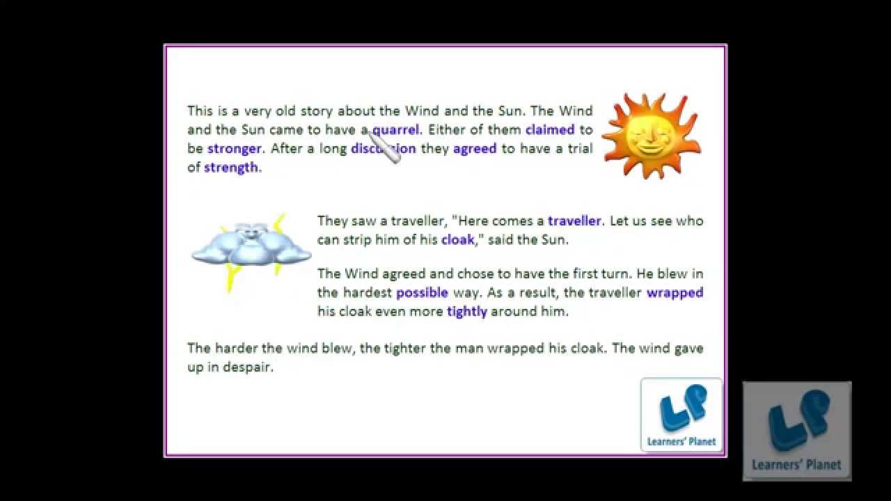 Short stories for children - The Wind And The Sun - YouTube