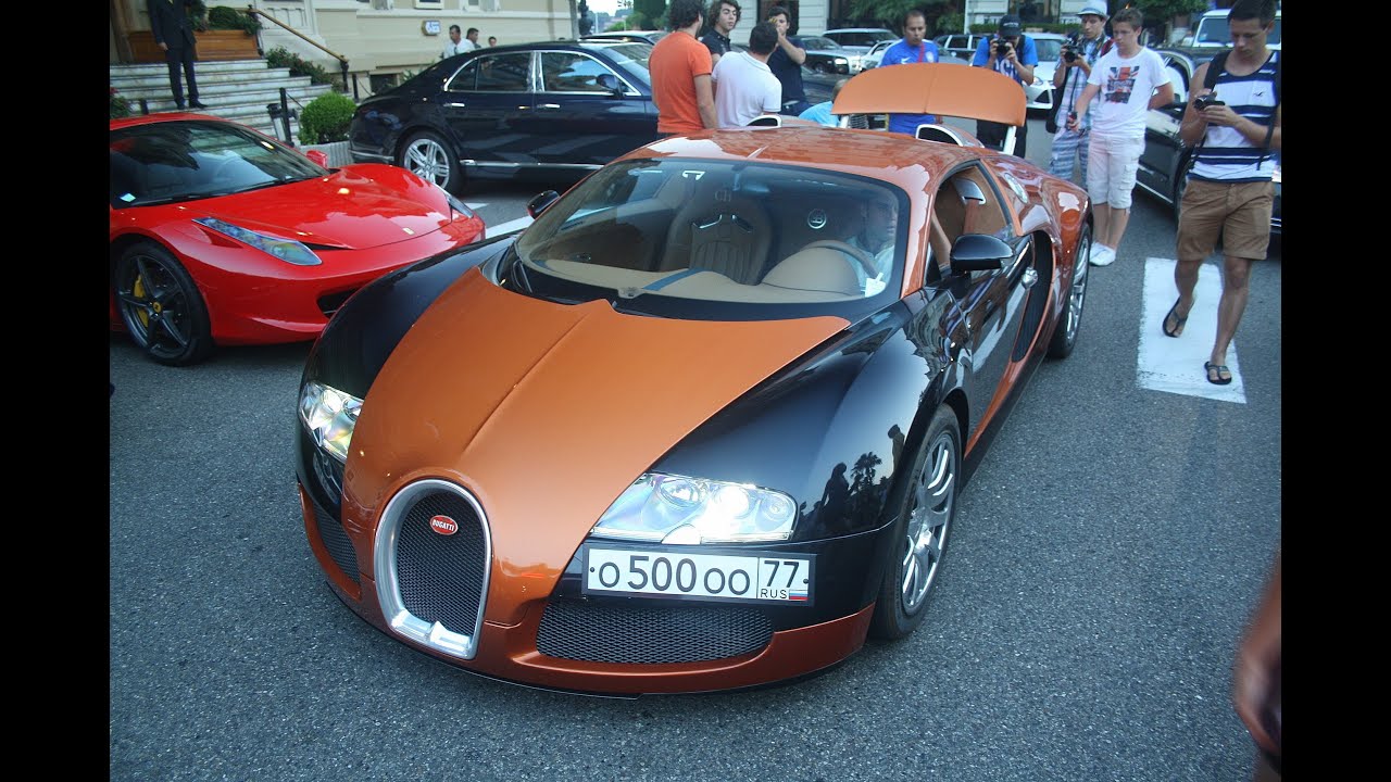 Unique BRONZE Bugatti Veyron from Russia in Monaco! Start up and Sounds ...