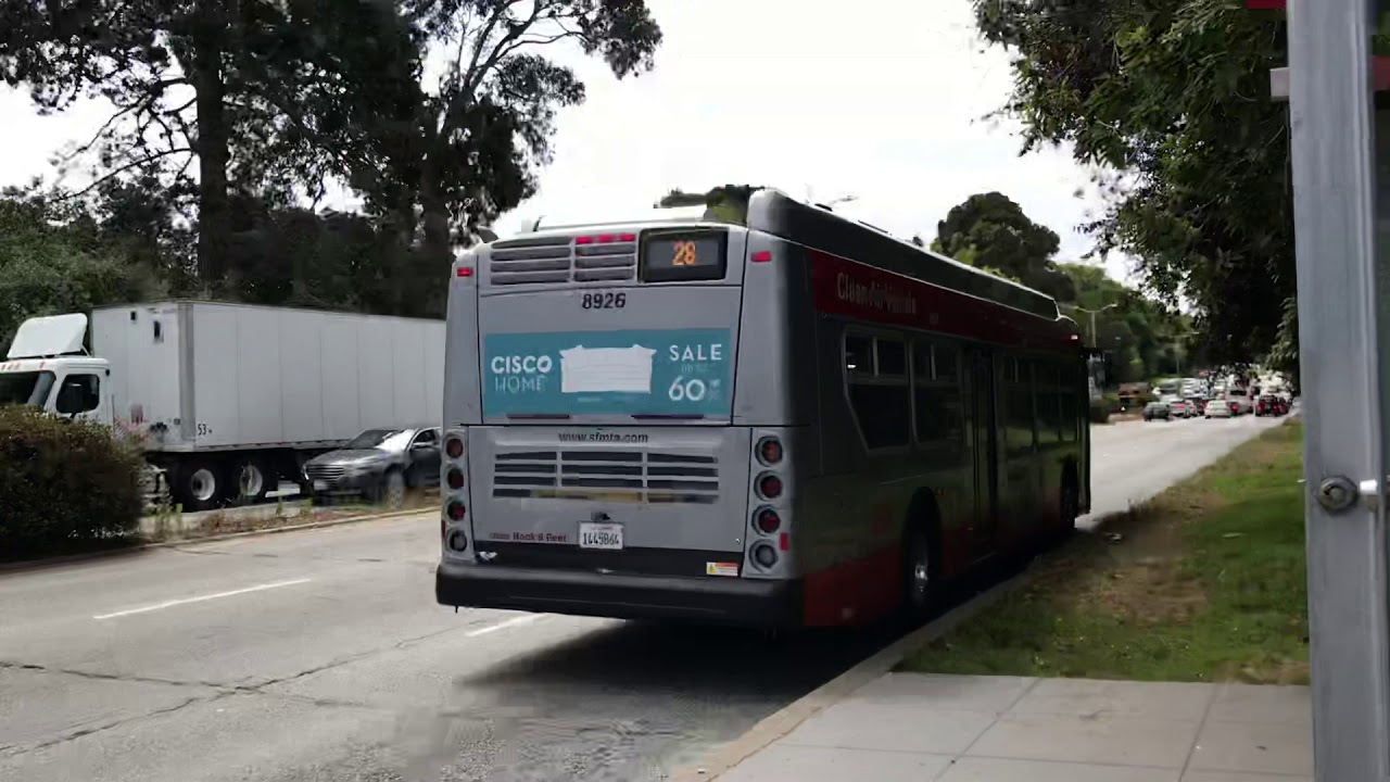 SF MUNI 2019 New Flyer XDE40 8926 On Route 28 - YouTube