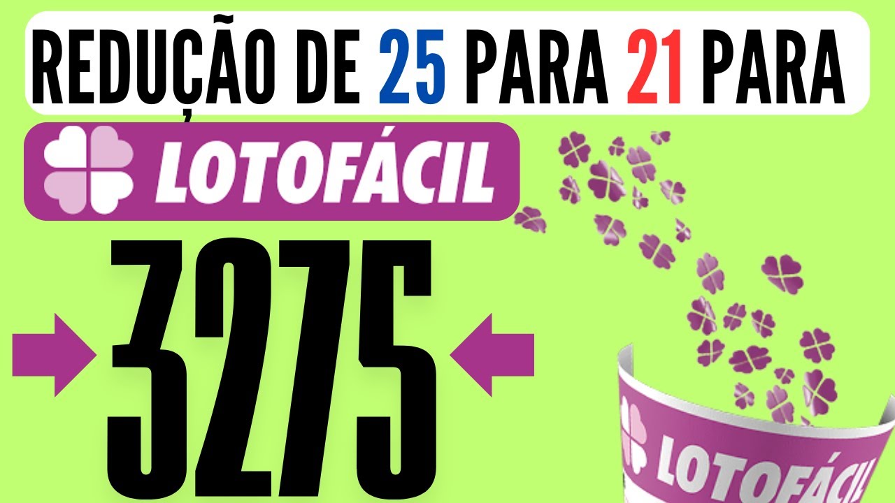 LOTOFÁCIL 3275 | REDUÇÃO DE 25 PARA 21 - YouTube