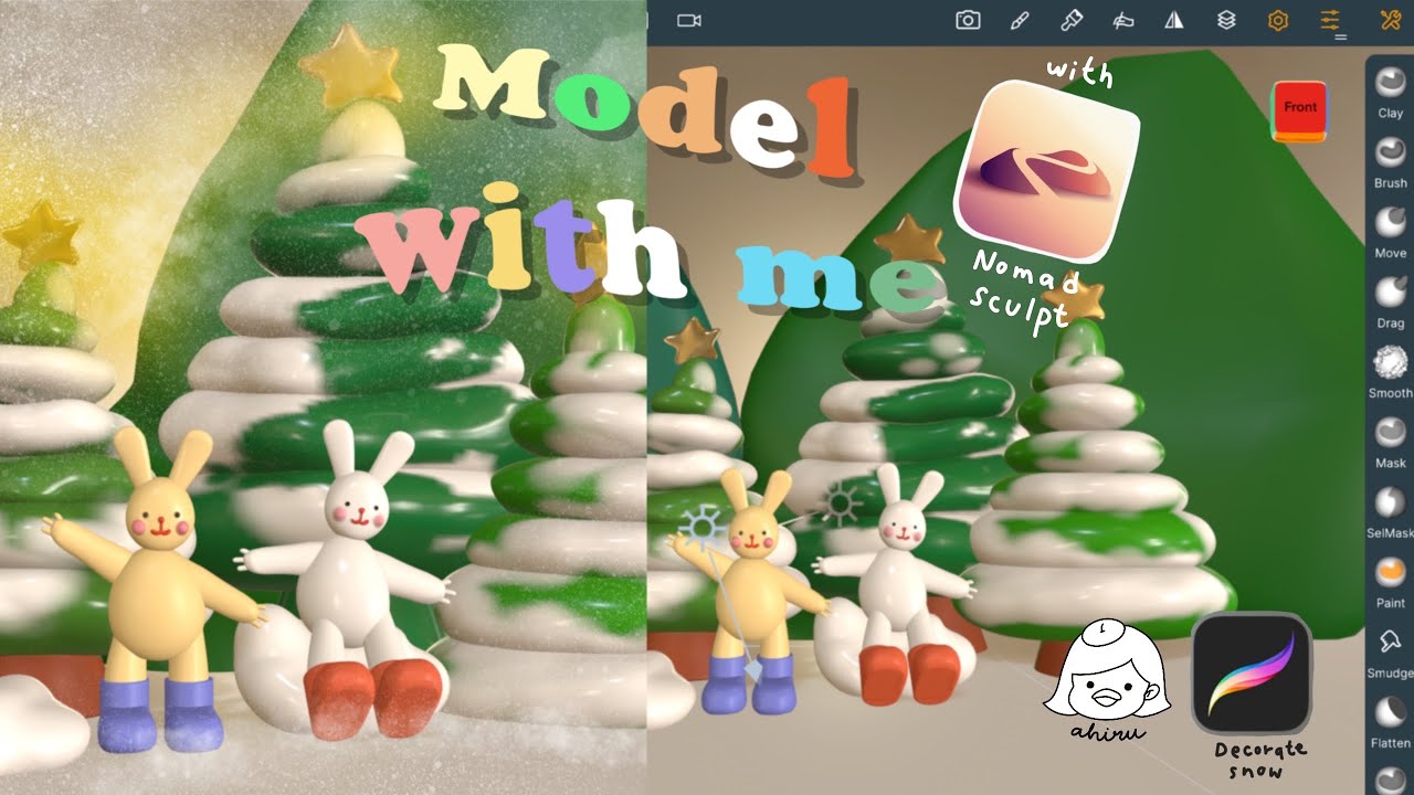 MODEL WITH ME : EP.2 มาปั้นโมเดลน้องกระต่ายด้วยกันเถอะ | Nomad sculpt ...