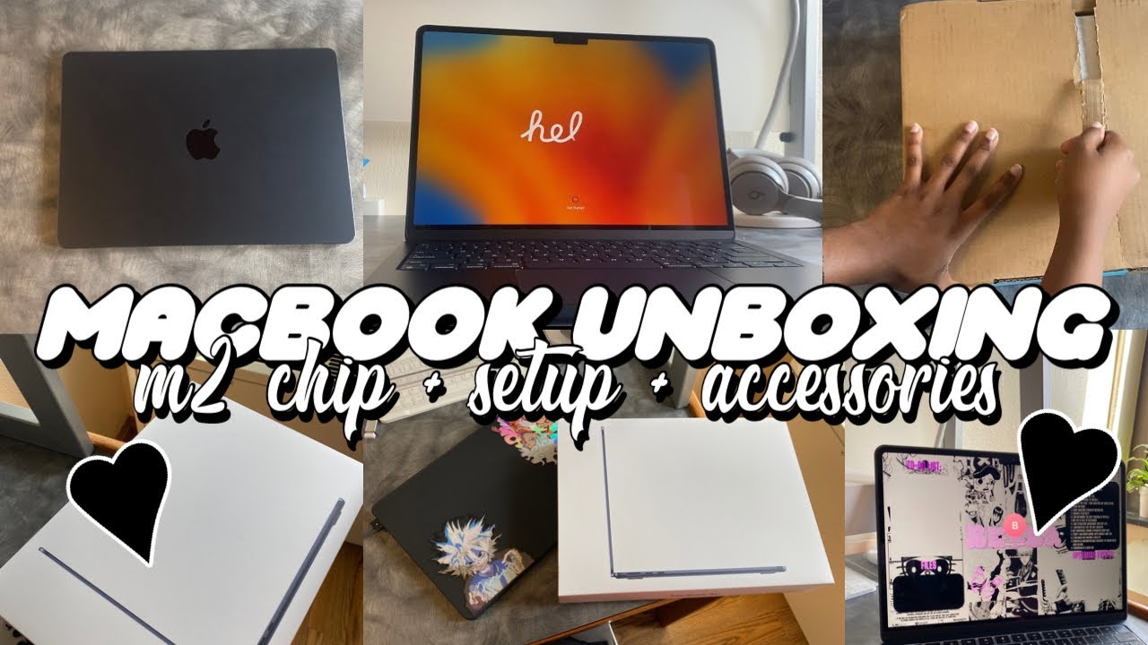 macbook m2 chip in midnight | unboxing 📦 + setup + accessories - YouTube