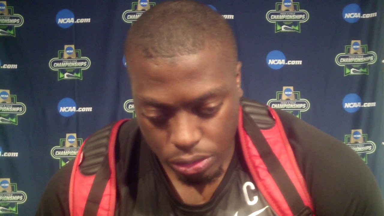 Denzel Comenentia of Georgia reacts after winning 2 NCAA titles on the ...
