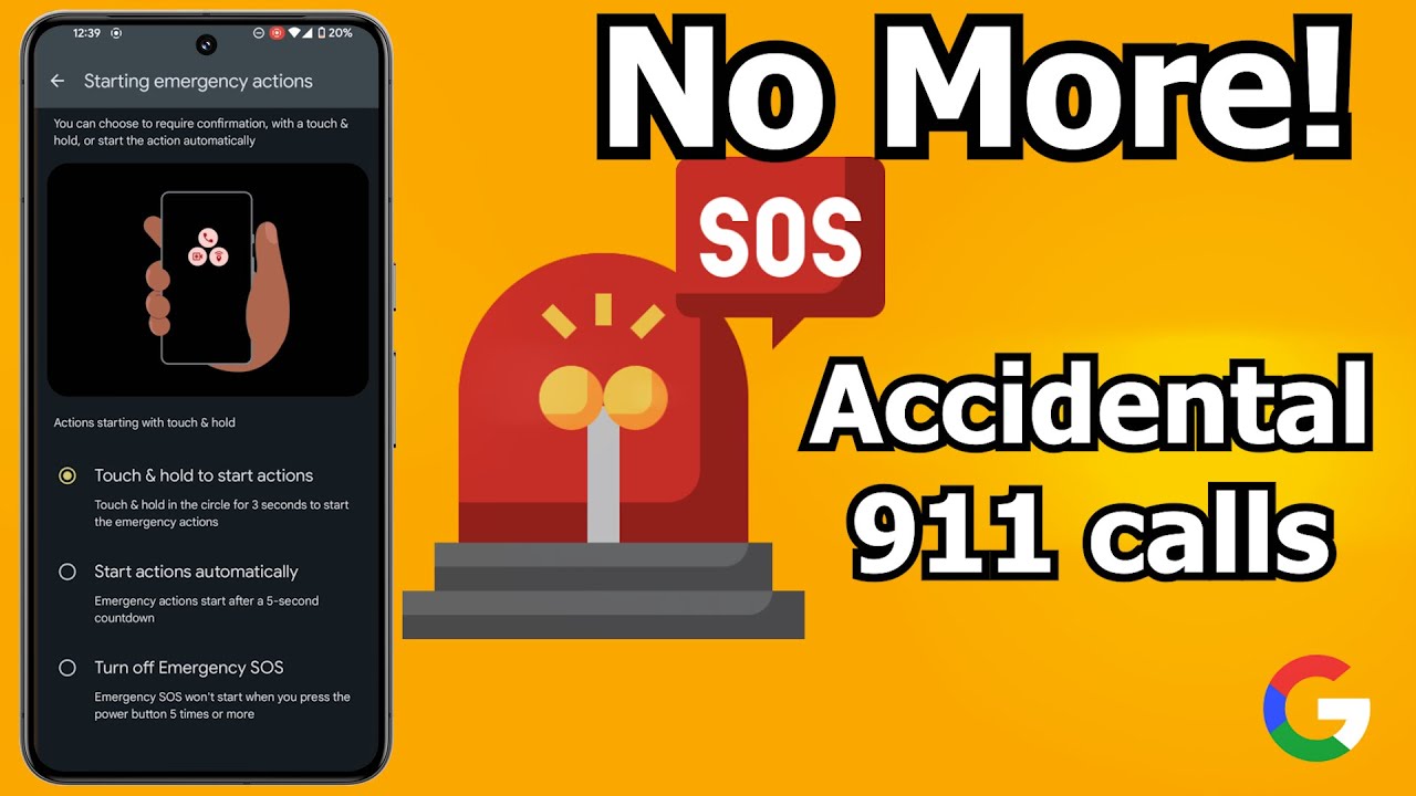 How to prevent accidental 911 calls on your Google Pixel phone - YouTube