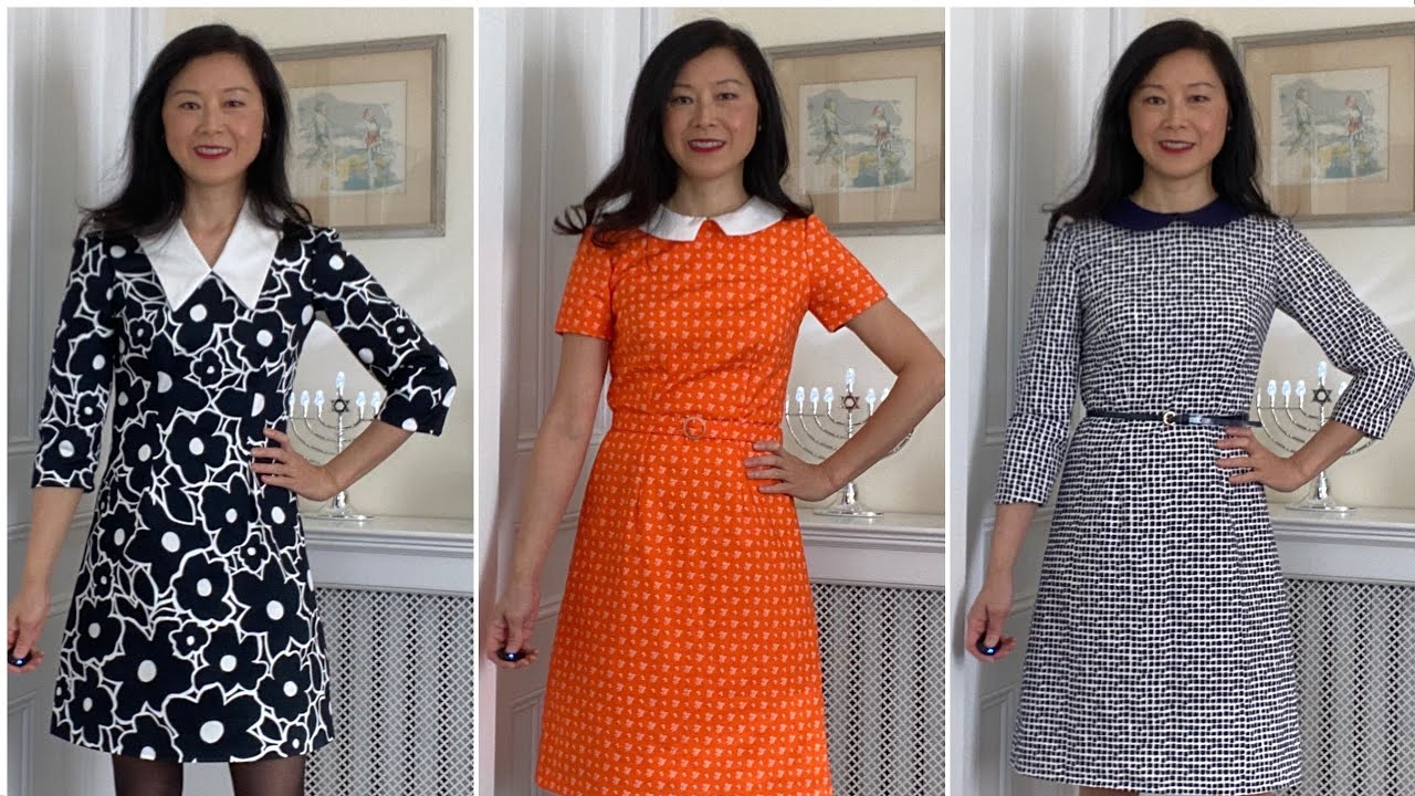 67. Dresses with Collars in a Contrasting Color - V Neck, Pointed ...