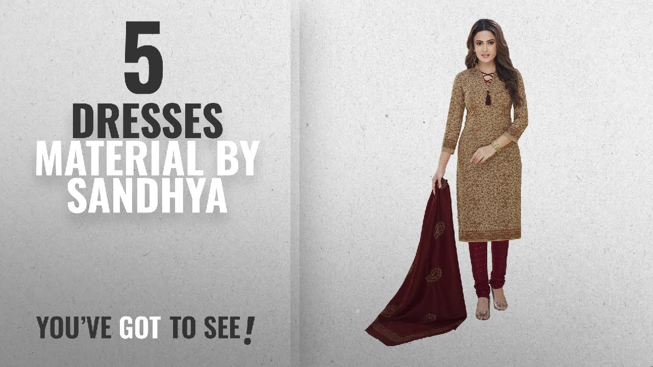 Top 10 Sandhya Dresses Material [2018]: Sandhya Pure Cotton Dress Material / Churidar Suit for ...