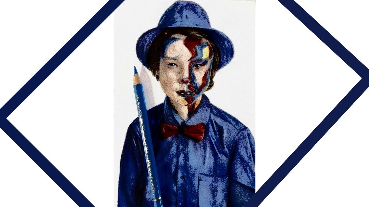 How to draw a realistic portrait of a boy with colored pencils (faber ...