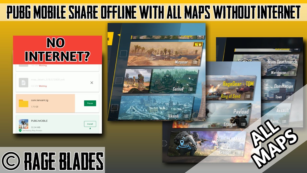 PUBG Mobile Install Offline with All Maps | Rage Blades | PUBG Mobile ...