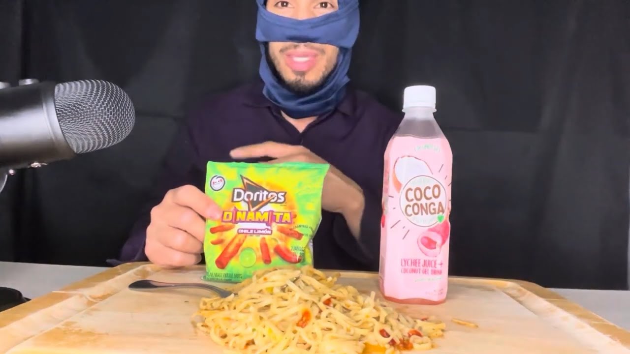 #ASMR MUCKBANG DORITOS DINAMITA & CHOW MING NODDLES DRINKING LYCHEE ...