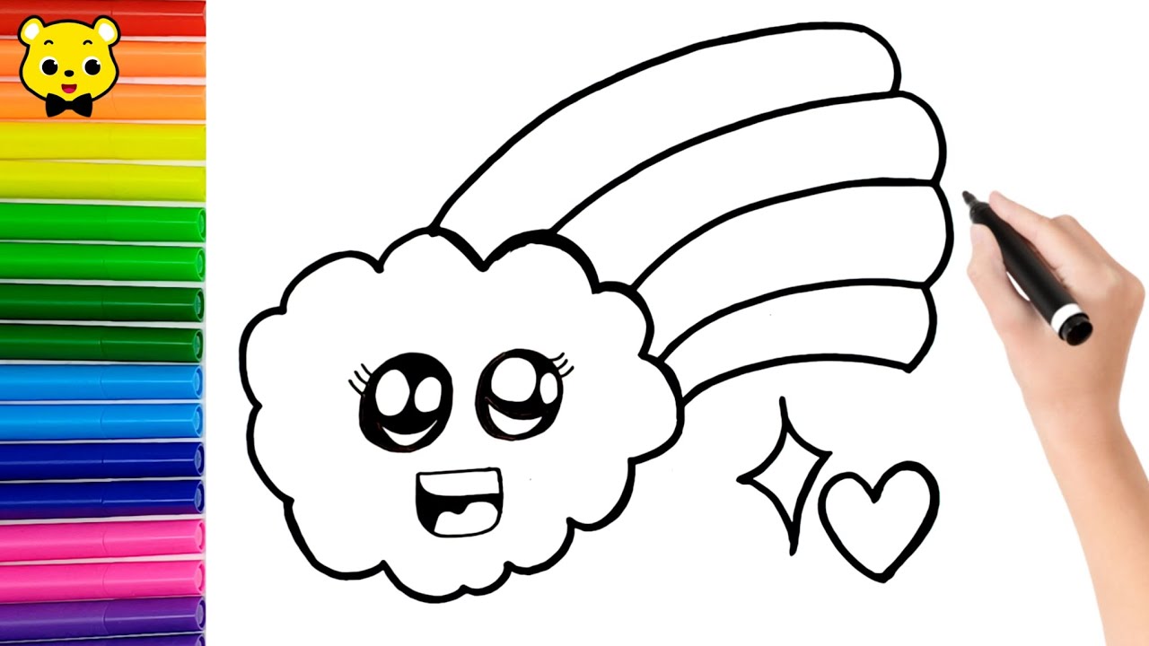 How to Draw Cloud And Rainbow | Drawing Clouds and rainbows | Lilikids ...