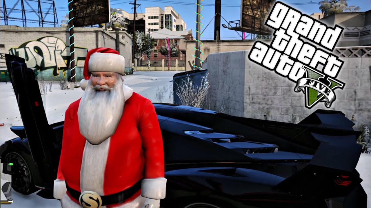 GTA 5 MOD លោកតា santa claus ចែកកាដូឲ្យក្មេងៗ:GTA 5 (Mods) - YouTube