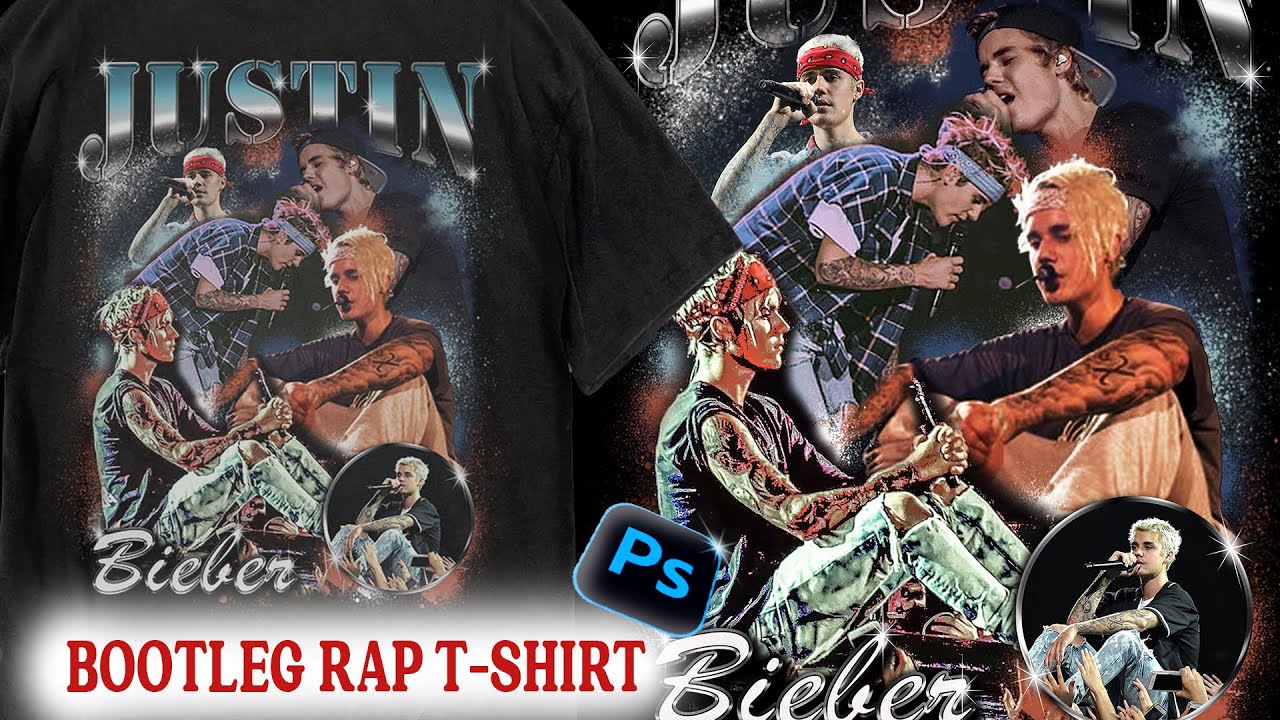 How to create a 90's vintage bootleg t-shirt design | PHOTOSHOP ...