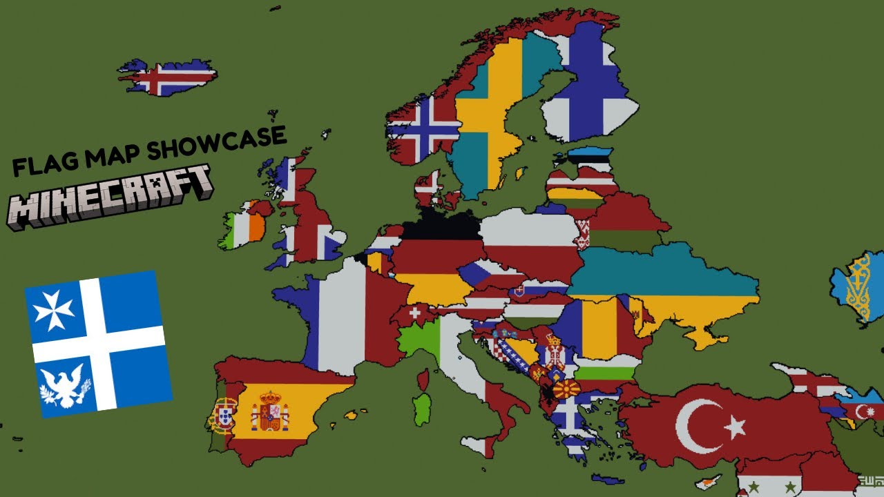 MC Atlas Minecraft World Flag Map Showcase (Part 1: Europe) - YouTube