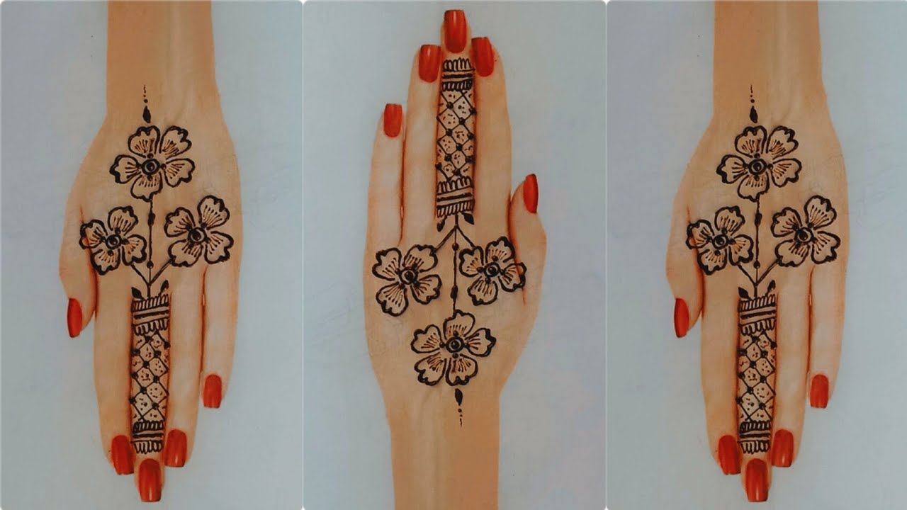 New Stylish Beautiful Mehndi Design/Simple flowers mahdi design for ...