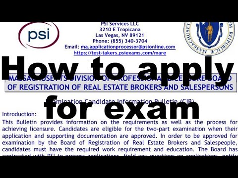How to apply for the Massachusetts real estate exam - YouTube