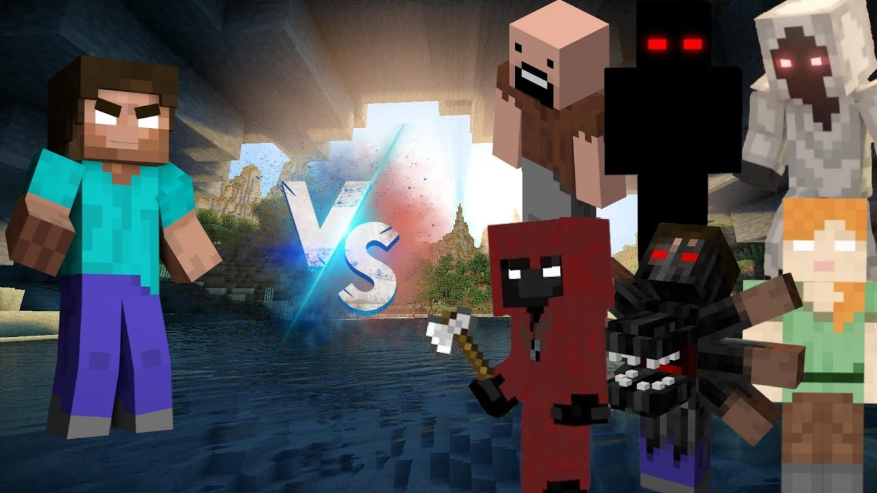 Herobrine vs all Minecraft Entity|| Herobrine vs all entity ||Minecraft ...