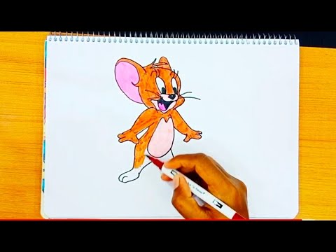 How to draw Jerry from Tom and Jerry easy , Step by step drawing of ...