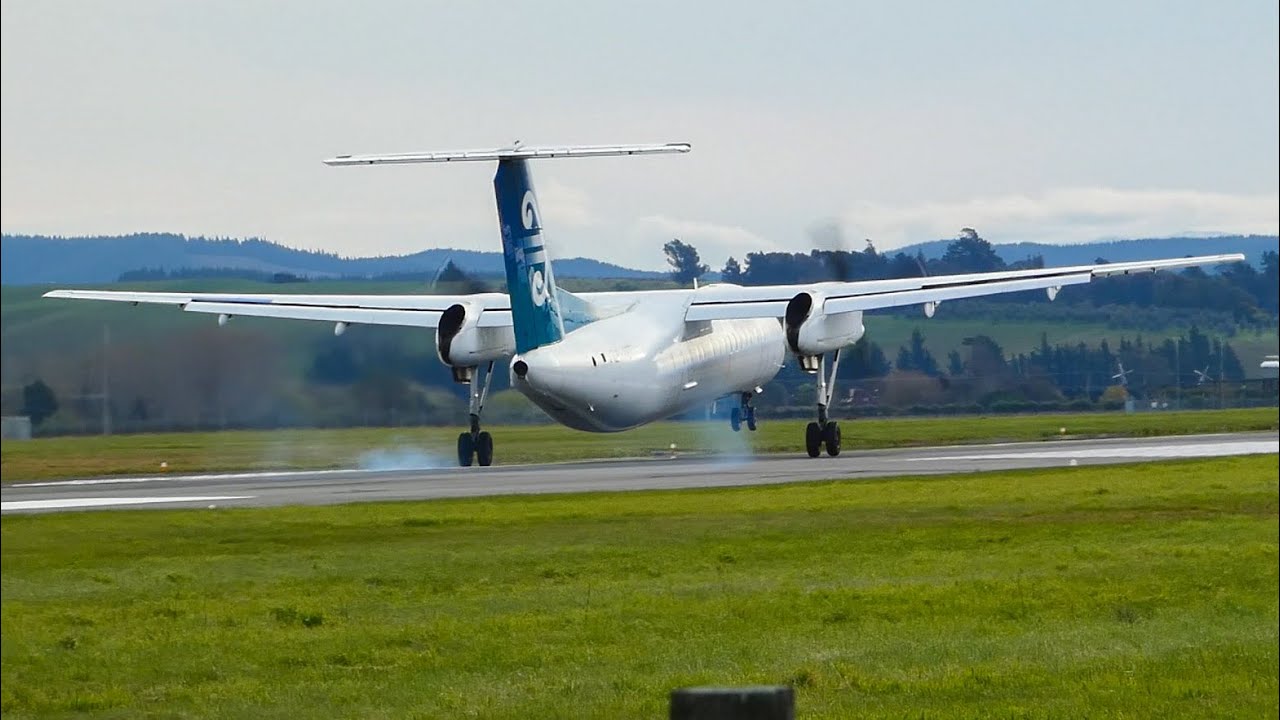 Bombardier Dash 8-300 Landing Blenheim Airport | ZK-NEF - YouTube
