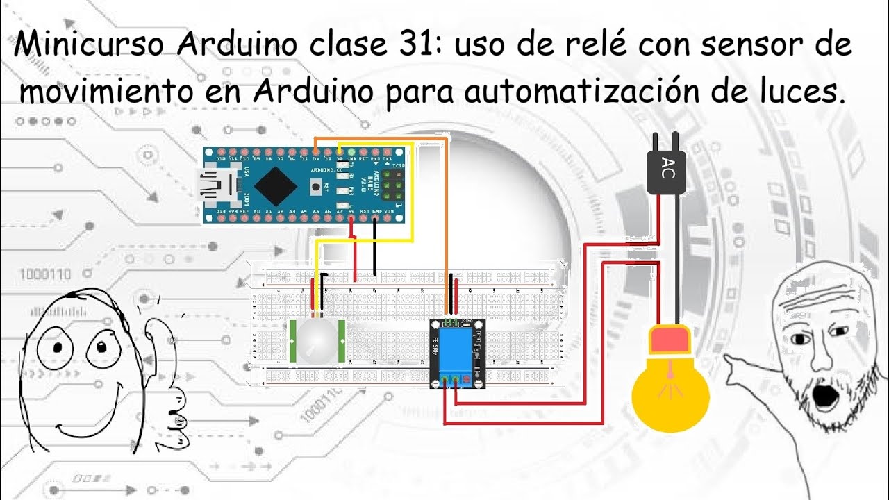 Minicurso Arduino clase 31: uso de relé con sensor de movimiento para ...