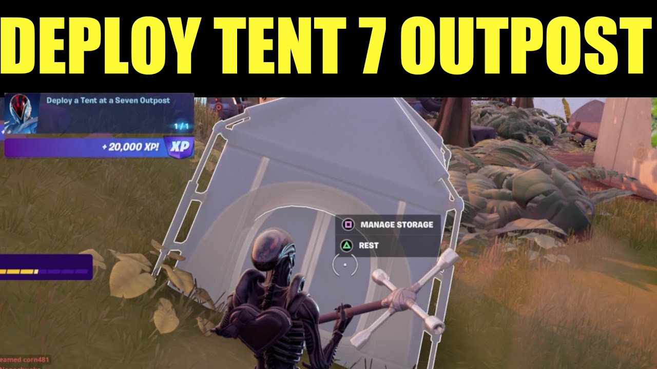 deploy a tent at a seven outpost - Fortnite - YouTube