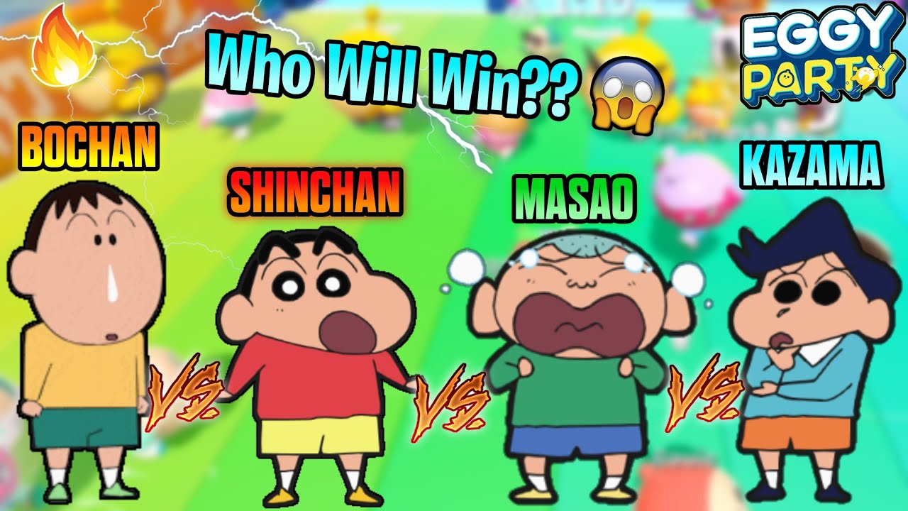 Shinchan vs kazama vs masao vs bochan in eggy party 😂🔥 | funniest game ...