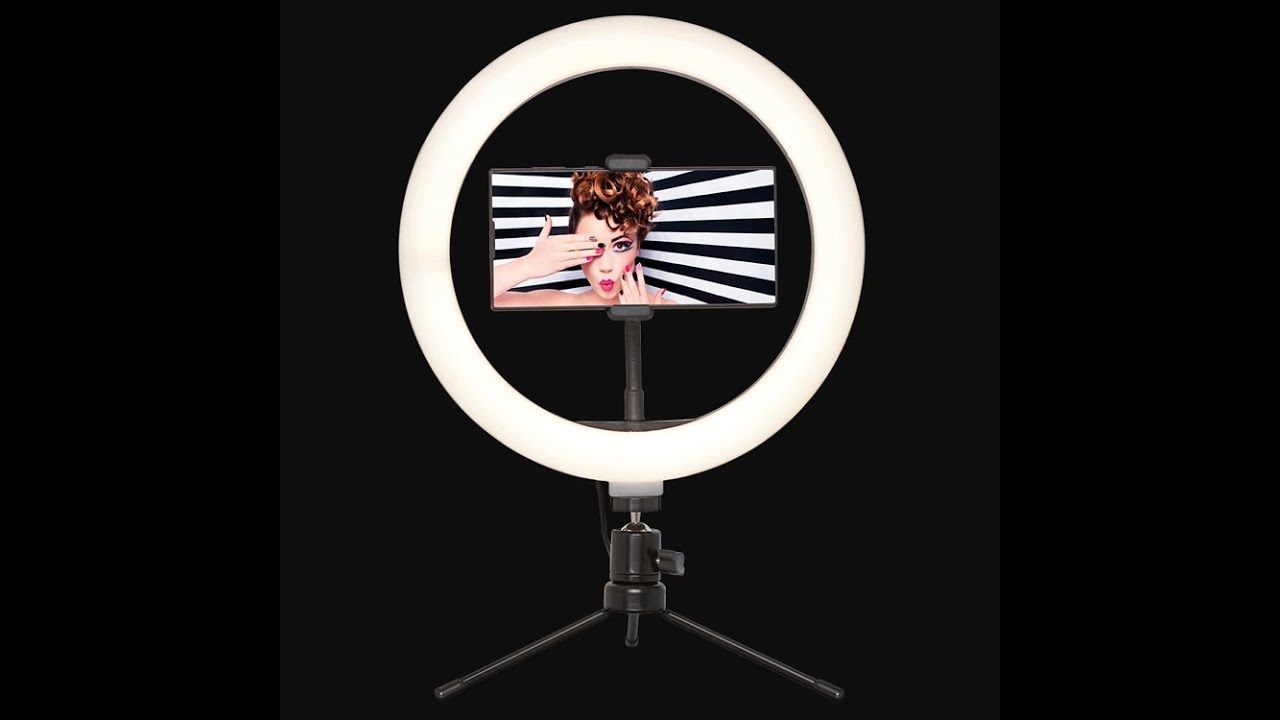 Equatech Social Media Ring Light 10” with Tripod - YouTube