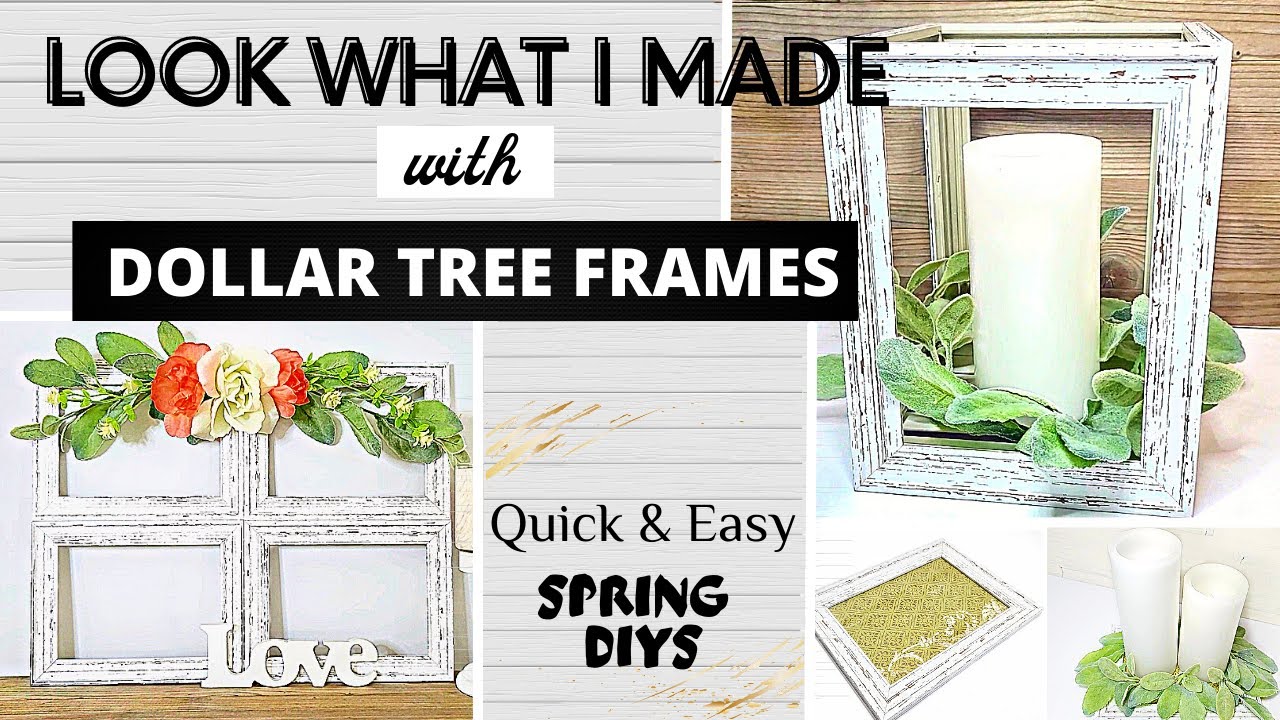 Transform DOLLAR TREE Frames Into Beautiful Home Decor | Easy Spring ...