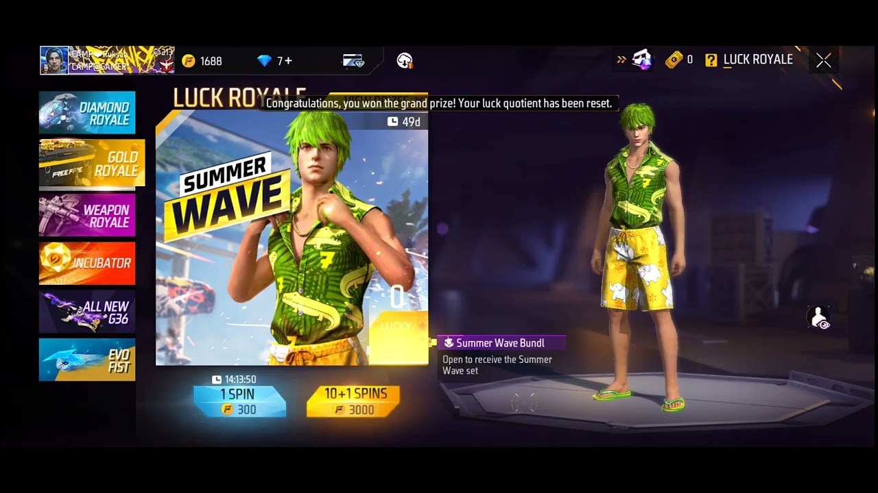 free fire summer Wafe bundle - YouTube
