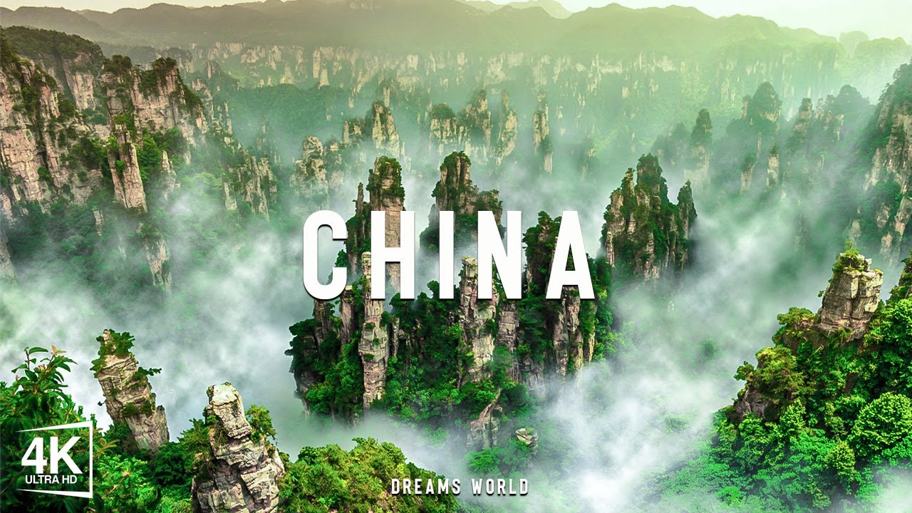 FLYING OVER CHINA (4K Video UHD) - Soothing Piano Music With Beautiful ...
