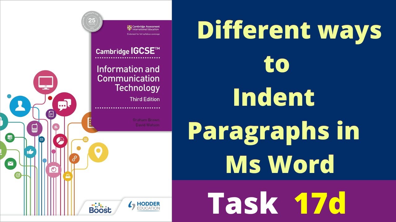 Task 17d IGCSE ICT Different ways to indent Paragraphs in Ms Word - YouTube