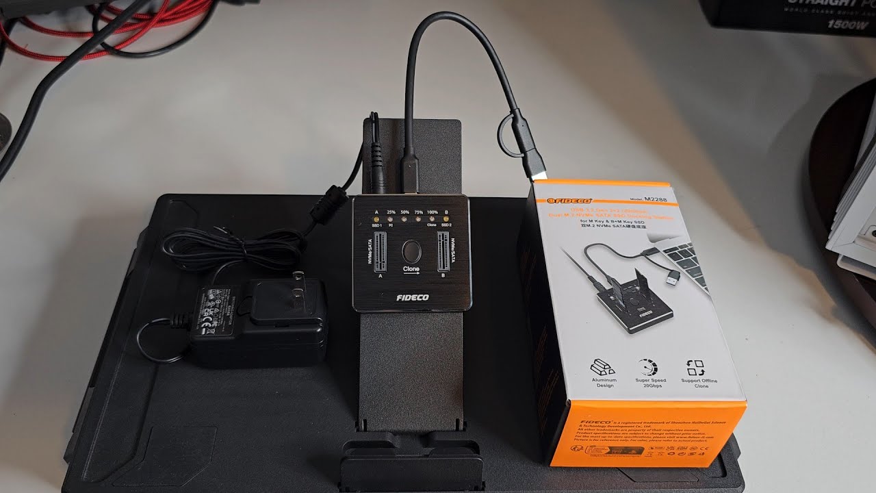 Fideco M2288 M.2 NVMe SATA SSD Clone Duplicator (Offline Cloning) - YouTube