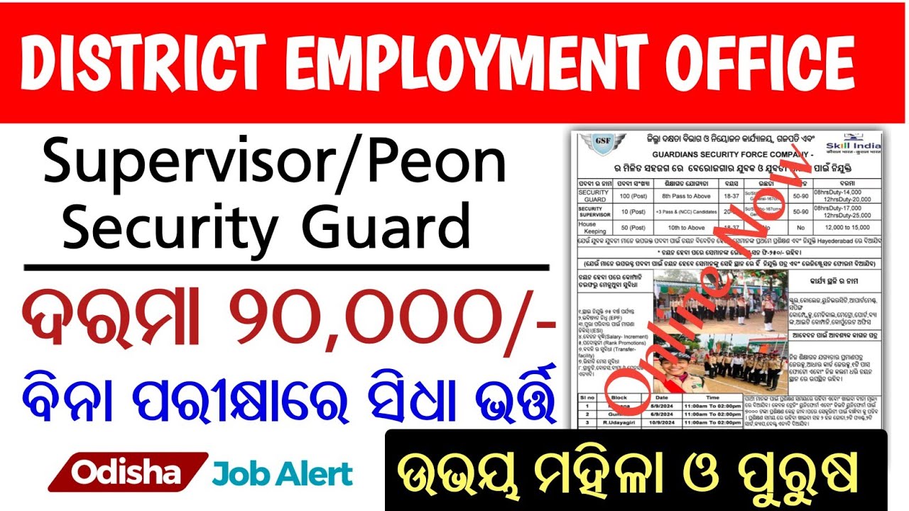 ଜିଲ୍ଲା ନିୟୋଜନ କାର୍ଯ୍ୟାଳୟରେ ନିଯୁକ୍ତି ସୁଯୋଗ 2024 | Odisha Job Alert - YouTube