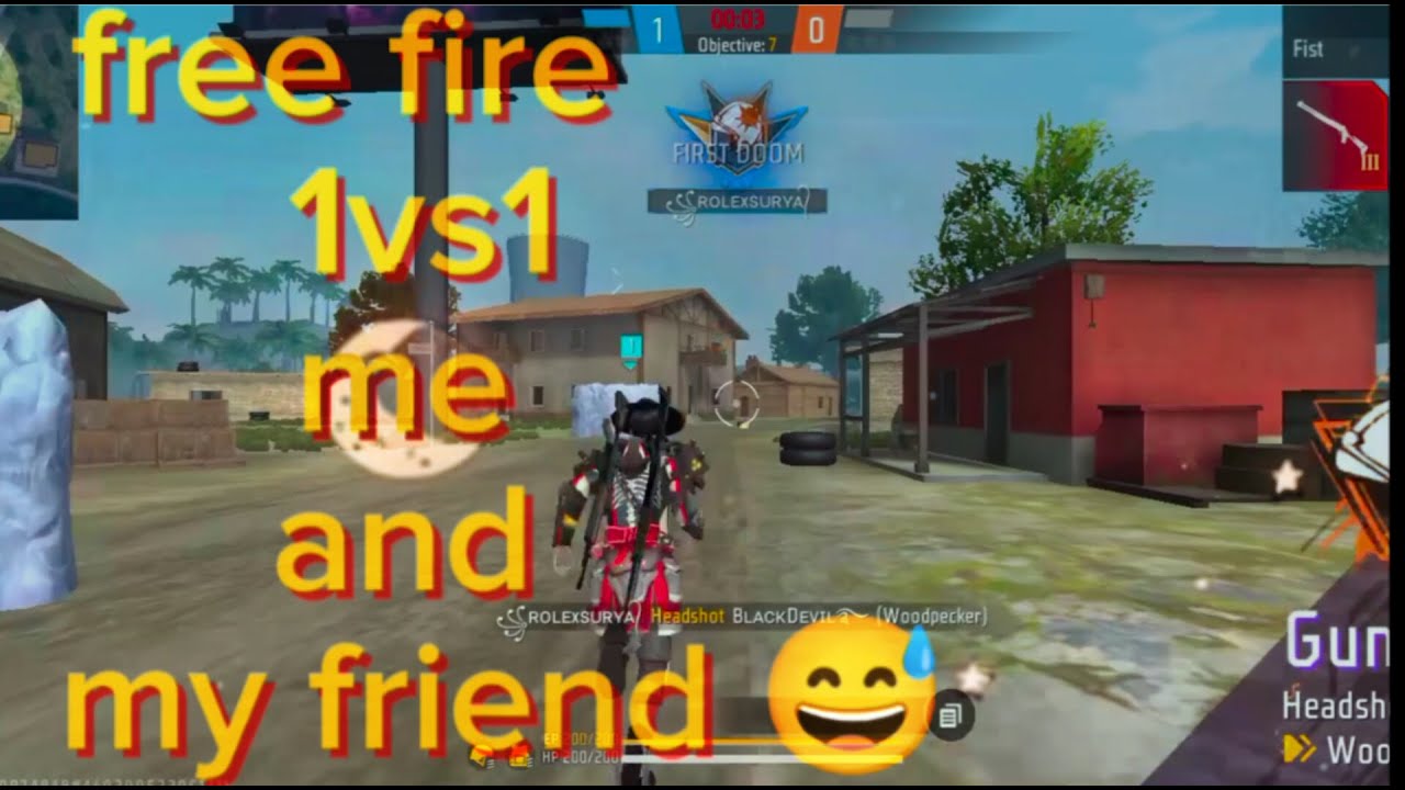 Free fire 1vs1 game play me and my friend Head shot game play - YouTube