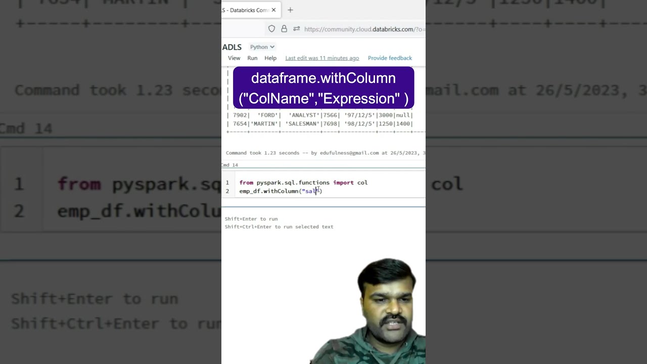 Update Column Or Create New Column pyspark databricks python azure datascience YouTube Update Column Or Create New Column pyspark databricks python azure datascience YouTube