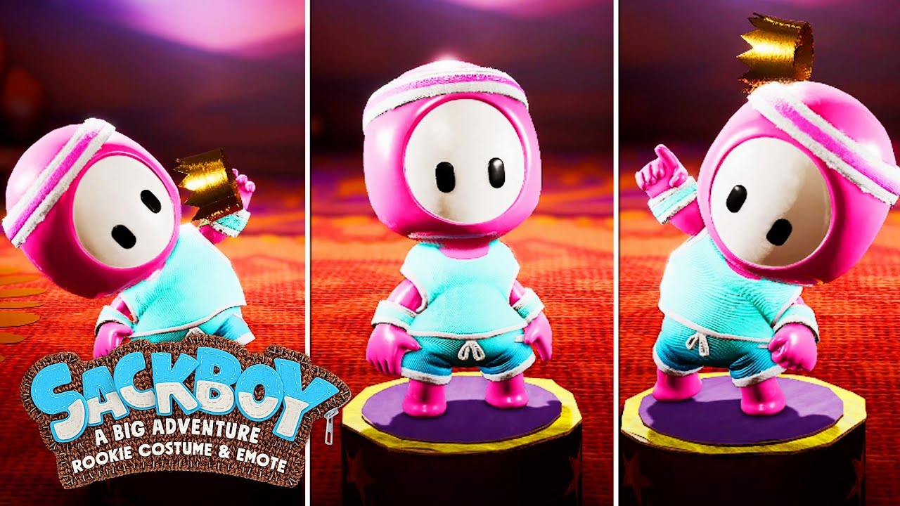 Sackboy A Big Adventure - Fall Guys Rookie Costume And Emote - YouTube