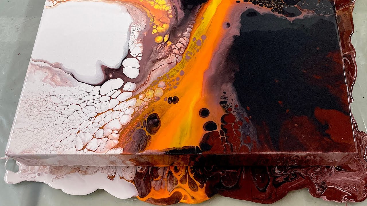 Simple & gorgeous acrylic cloud pearl pour, Easy puddle pour painting ...