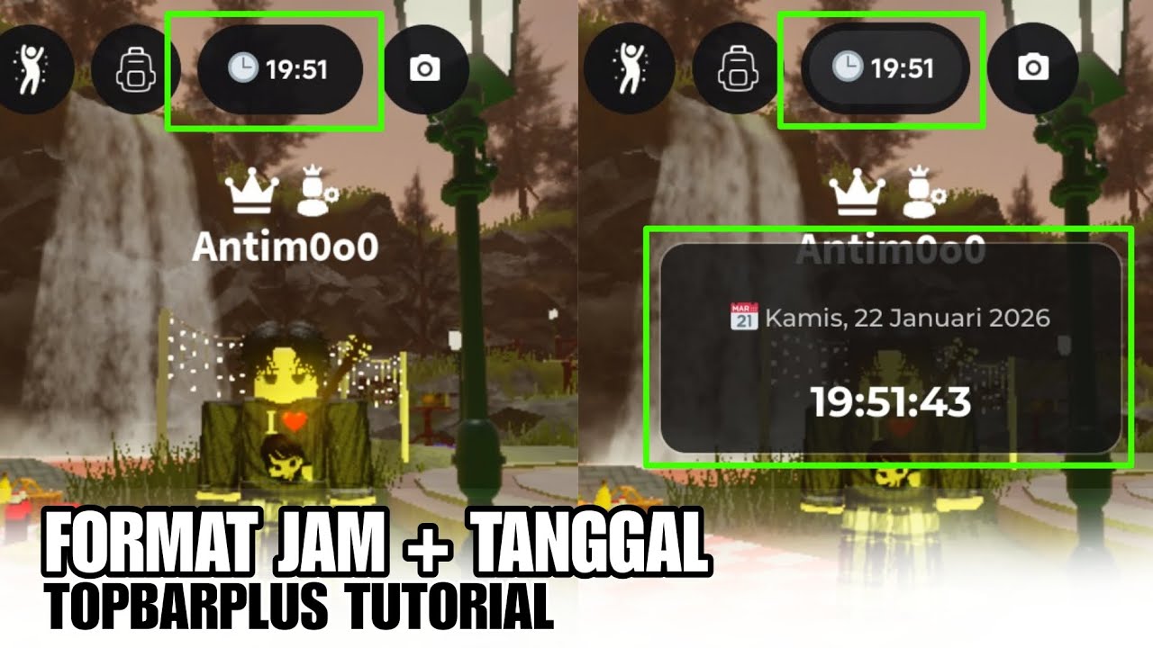 Topbarplus Real-time Format Jam dan Tanggal FREE MODEL | ROBLOX STUDIO ...